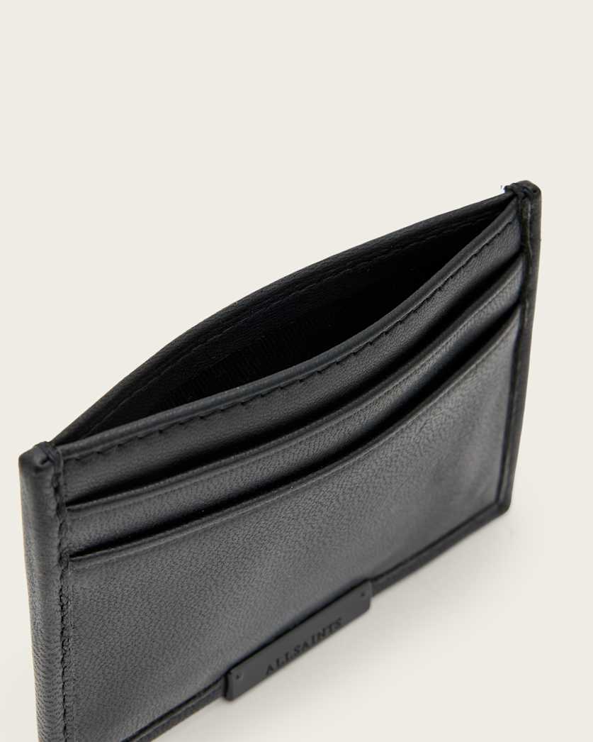 Dove Leather Cardholder Wallet Black | ALLSAINTS US